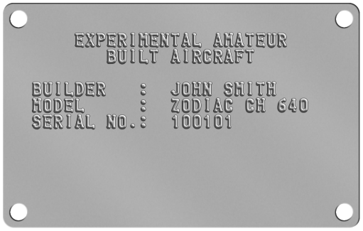 Aircraft ID Plates Ideas